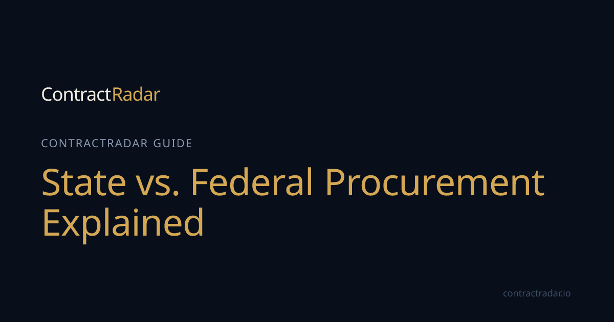 State vs. Federal Procurement Explained | ContractRadar